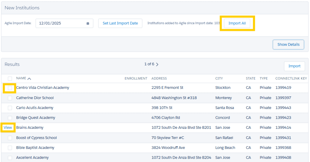 Importing Accounts | Agile Education Marketing